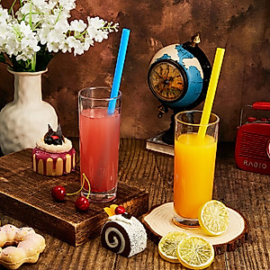 Tessco 600 Pcs Smoothie Straws Boba Straw Bulk Disposable Bubble Tea Straws Plastic Individually Wrapped Colorful Large Straws for Tall Homemade Milkshakes 0.43 x 9.84 Inch