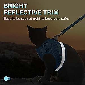 Supet Cat Harness and Leash Set for Walking and Small Dog Soft Mesh Harness Adjustable Vest with Reflective Strap Comfort Fit for Pet Kitten Puppy Rabbit