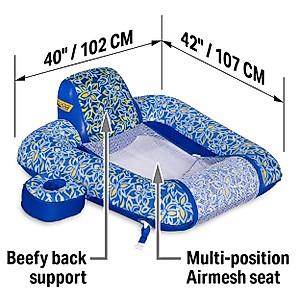 Seachoice Zero Gravity Inflatable Water Chair, Lounge Chair with Cup Holder