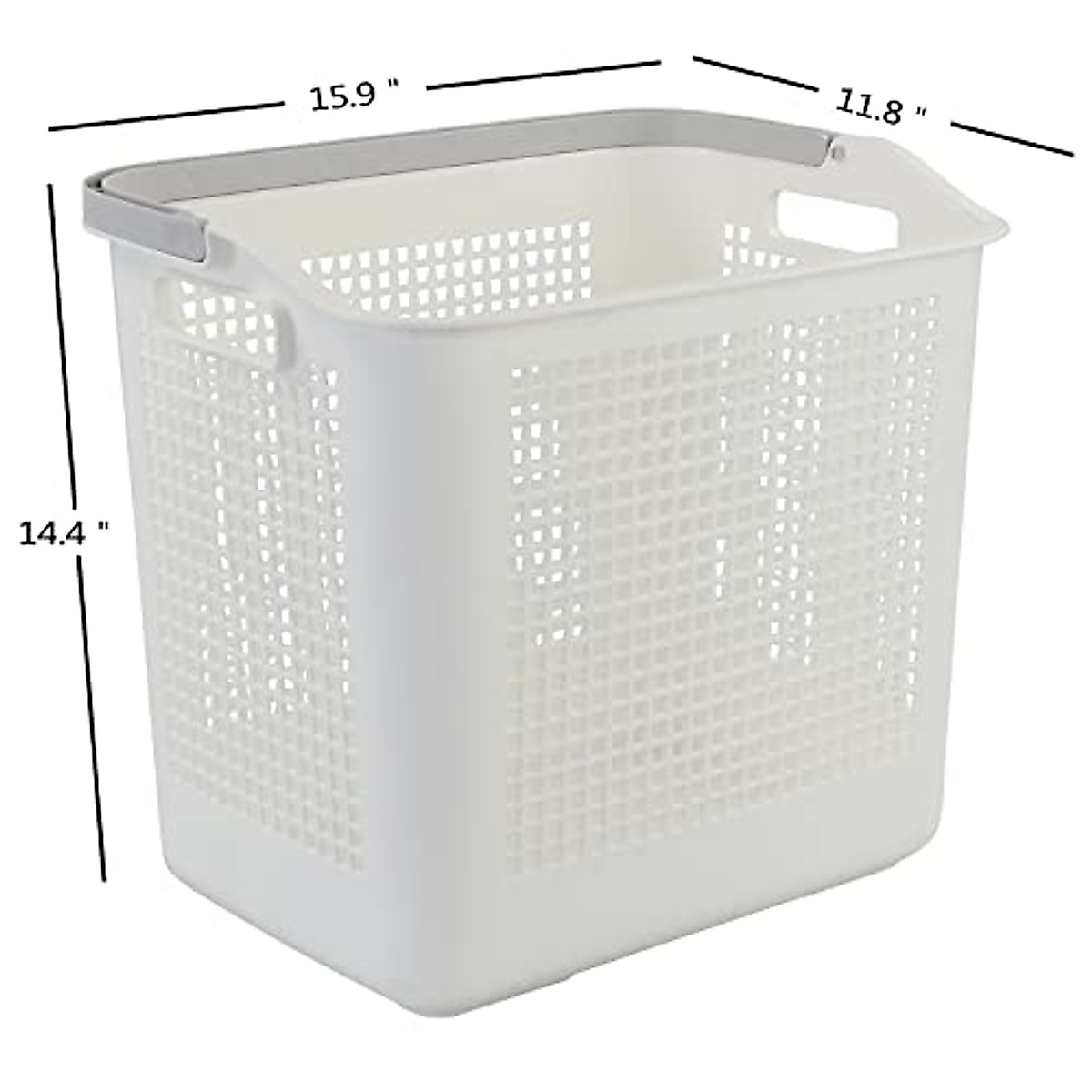 Bringer 35 L Plastic Laundry Baskets with Handle, 4-Pack Dirty Laundry Hamper, White