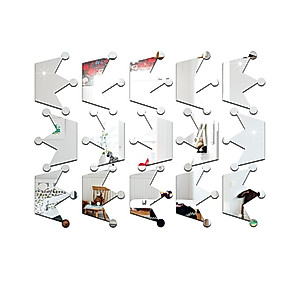 ufengke 15-Pcs 3D Silver Princess Crown Mirror Effect Wall Decals,Children's Room Nursery Removable Wall Stickers Murals