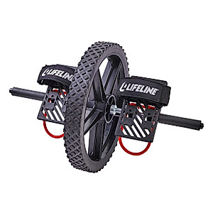 Lifeline Fitness Power Wheel Full Body Workout Ab Roller, Functional Full Body Ab Roller Wheel, Upper/Lower Body Workout, Home Workout Equipment with Foot Straps