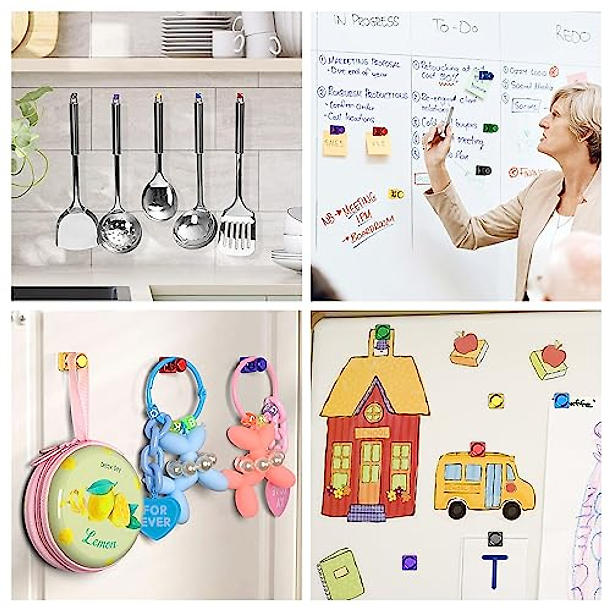 WUDIME 12Pack Strong Fridge Refrigerator Magnets Small Magnets, Upgraded Red Whiteboard Magnets for Detailed List Display, Metal Push Pin Magnets for Kitchen, Office, Classroom, Cruise Decor