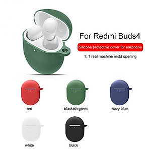 USTIYA Case for Redmi Buds 4 Protective Silicone Case with Keychain Cover (Black)