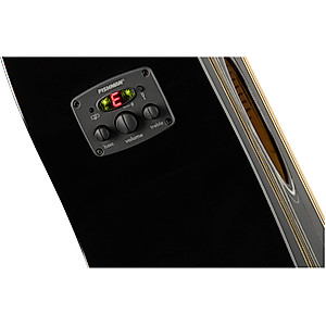 Fender CD-60SCE Solid Top Dreadnought Acoustic-Electric Guitar - Black Bundle with Hard Case, Instrument Cable, Tuner, Strap, Strings, Picks, and Austin Bazaar Instructional DVD