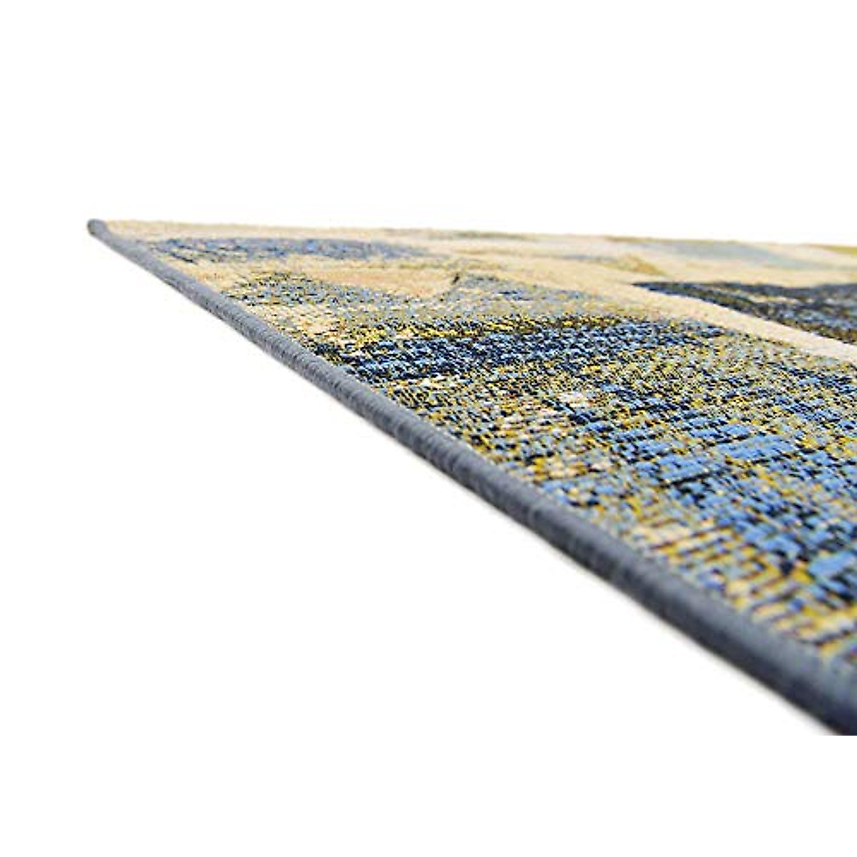 Unique Loom Outdoor Modern Collection Area Rug - Glyph (8' x 11' 4" Rectangle, Blue/ Beige)