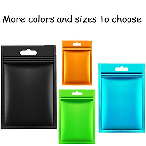 100 Pcs Blue Resealable Smell Proof Ziplock Storage Bags, Foil Pouch for Food Storage (3.9 x 7 inch/ 10 x 18 cm)