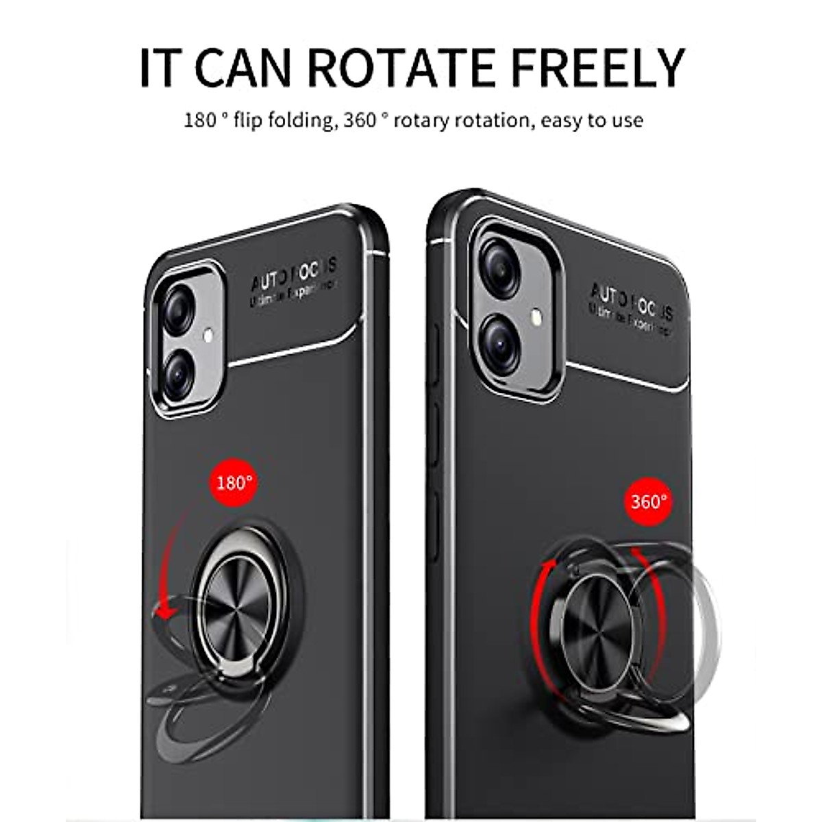 Asuwish Phone Case for Samsung Galaxy A04 with Tempered Glass Screen Protector Cover and Cell Accessories Kickstand Stand Magnetic Ring Holder Protective Soft TPU Silicone Ao4 A 04 4G Women Men Black