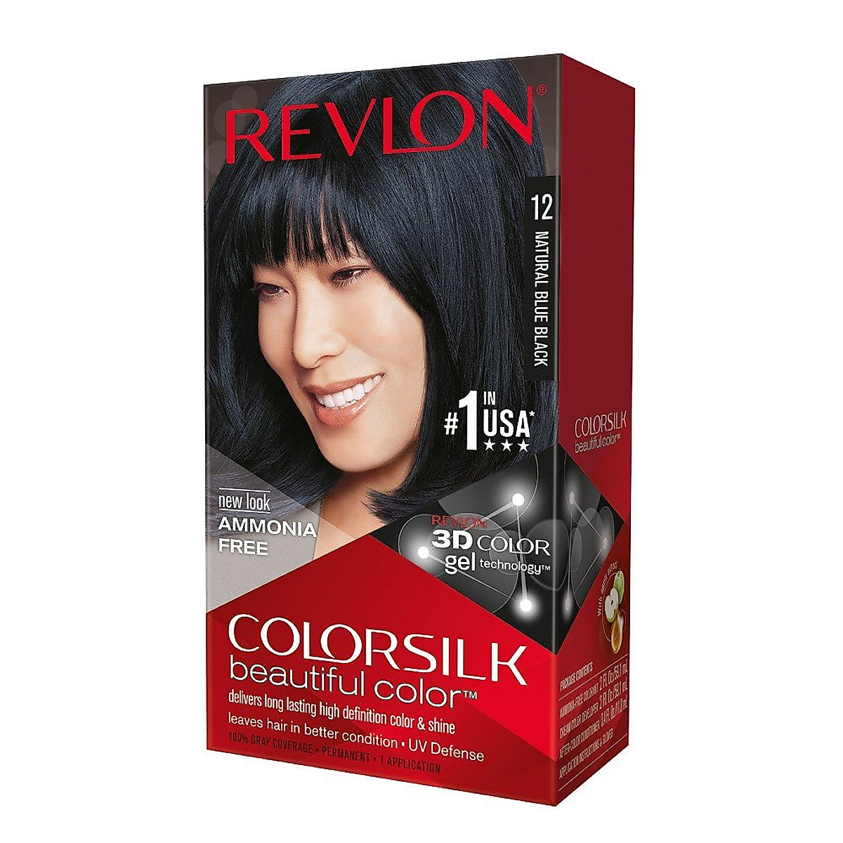 Revlon Colorsilk Beautiful Color, Natural Blue Black [12] 1 ea (Pack of 12)