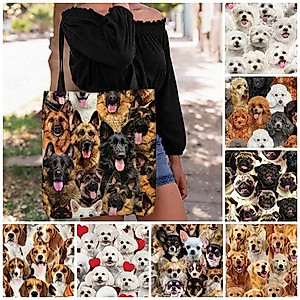 NAZENTI Personalized Dog Tote Bag- A Bunch Of Jack Russell Terriers Tote Bag- Customized Quote and Name- All Over Print Two Side Tote Bags Custom Dog- Gift for Women, Mother, Grandma