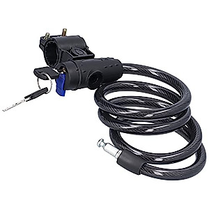 Steel Wire Lock, Easy to Carry Bike Lock with Mounting Bracket Electrocar Lock Motorcycle for Lawn Mowers for Outdoor