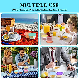 TOUWMX 12 Pack Salad Dressing Containers, 2oz Leakproof Sauce Containers with Lids, Portable Lunch Box Accessories, BPA Free, Microwave & Dishwasher Safe