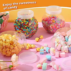 Sunnyray 8 Pcs 25 oz Plastic Candy Jars with Lids Plastic Candy Jars for Candy Buffet Clear Candy Dishes with Lids Candy Buffet Containers Set Plastic Cookie Jar Candy Holder for Party Table Kitchen