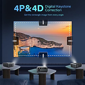 4K Projector 800 ANSI Lumen,Native 1080P 5G WiFi Bluetooth Projector,Full HD LCD Smart Wireless Projector 12000LM with Android 9.0 RJ45 Apps HDMI USB for Home Cinema Outdoor Movie Office iOS Windows