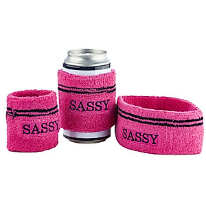 Funny Guy Mugs Sassy Unisex Sweatband Set (3-Pack: 1 Headband & 2 Wristbands)