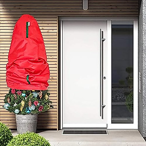 Upright Christmas Tree Storage Bag - Holiday Tree Cover for Christmas Trees or Topiary Trees - Durable, Lightweight, Convenient, Vertical Xmas Storage Bag (9 ft), Large