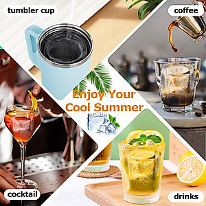 MooManGoo Ice Mold for Stanley Cup, Silicone Ice Cube Tray with Lid and Bin for 40 oz Tumbler Cup, Cylinder Ice Maker for Drinks, Coffee and Cocktails, Whiskey, Easy to Release (Green)