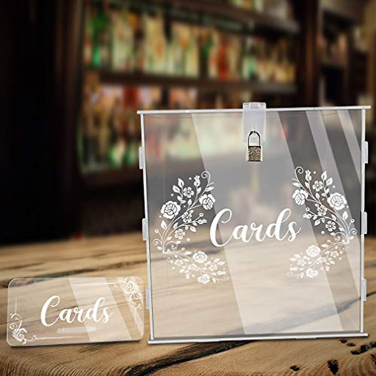 Wedding Card Box Acrylic Clear Card Boxes with Lock Gift Card Box Money Box Holder for Wedding Reception Anniversary Birthday Graduation Decorations