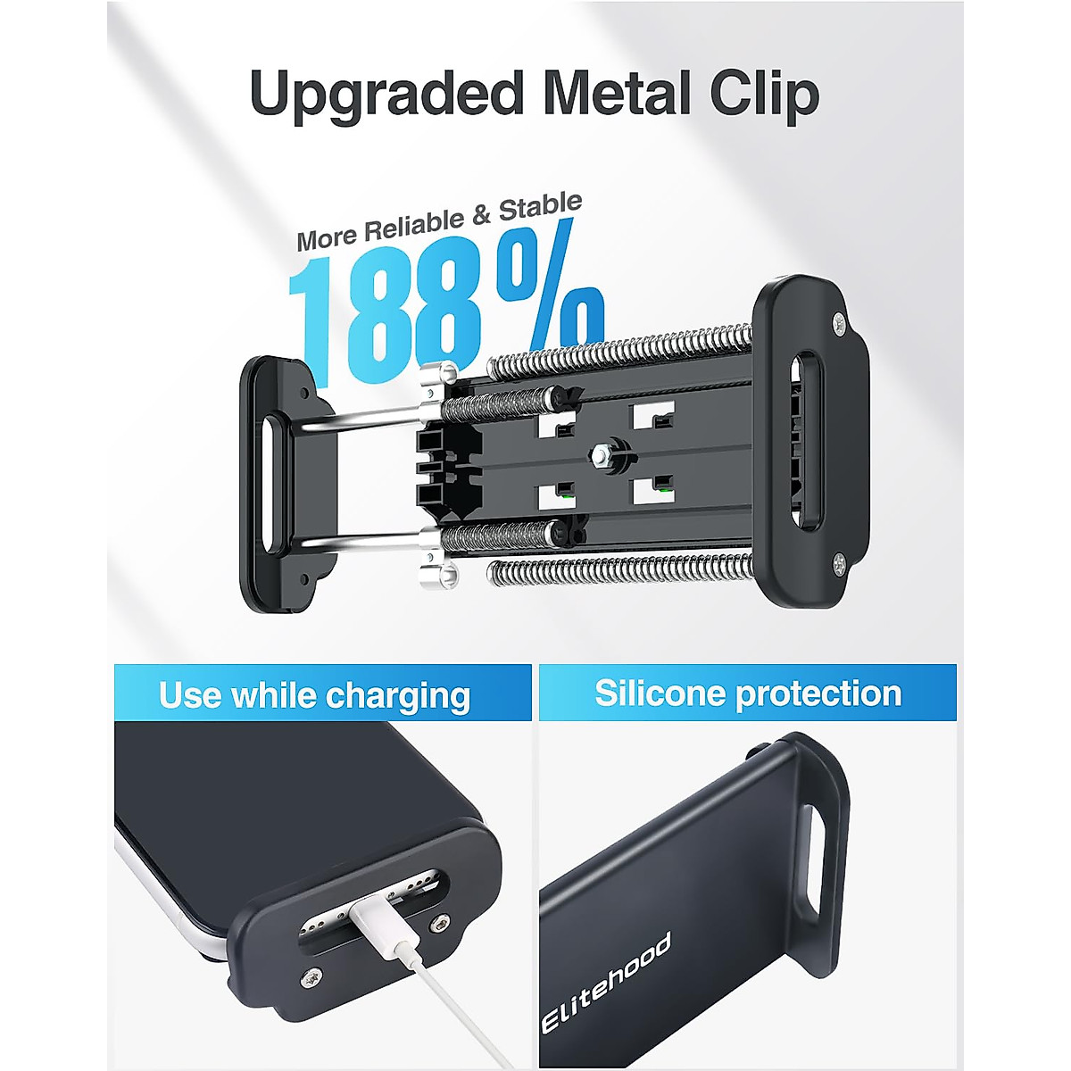 elitehood Metal iPad Mic Stand Holder, 360° Swivel Tilt Microphone Stand Phone Holder Mount, Aluminum Tablet Clamp Adapter for All Phone, iPad Pro 12.9/11, iPad, iPad Mini Air and More 4-12.9" Tablet