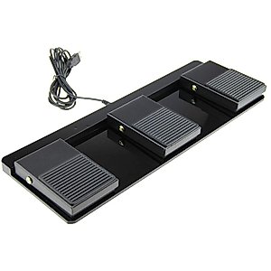 HFSECURITY Triple Foot Switch Pedal USB Gaming Keyboard Wired Non Slip Metal Momentary Electric Power Foot Switch