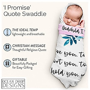 Ocean Drop Designs 100% Cotton Baby Blanket - Muslin Swaddle Blankets, Baby Swaddle, Newborn Swaddle, Receiving Blankets, Gender Neutral Baby Gift, Christian Baby Gifts, Baptism Gifts for Boys & Girls