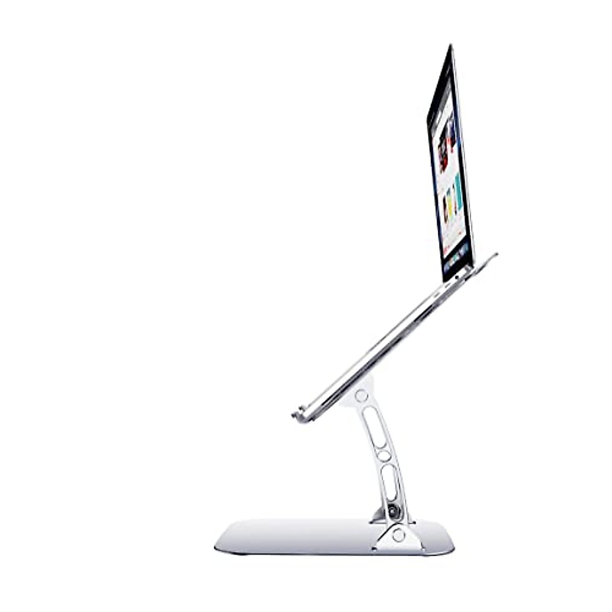 KBREE Aluminum Alloy Laptop Stand, Lifting and Foldable Desktop Riser with Cooling Function for Tablet Support, Adjustable, Multi-Angle Notebook Riser ,Compatible with All Laptop 10-15.6 Inches-Grey