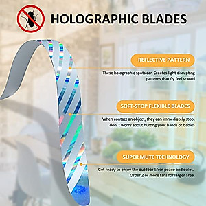 Redeo Fly Repellent Fan for Tables Outdoor Indoor Food Fan to Keep Flies Away Bug Repellent/Deterrent Fan Deter Flies/Wasps/Bees/Other Moscas/Bugs Away Rechargeble -2 Pack with Batteries