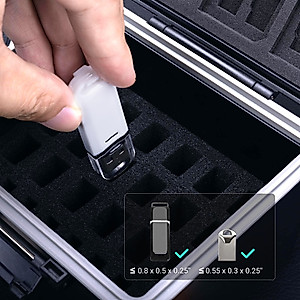 53 Slots USB and SD Card Case for 18 Flash Drive 8 Mini Driver 9 SD and 18 Micro SD Card,USB Drive Case Hard,Shockproof Water-Resistant,Pen Drive Case USB Flash Drive Thumb Drive Storage Organizer