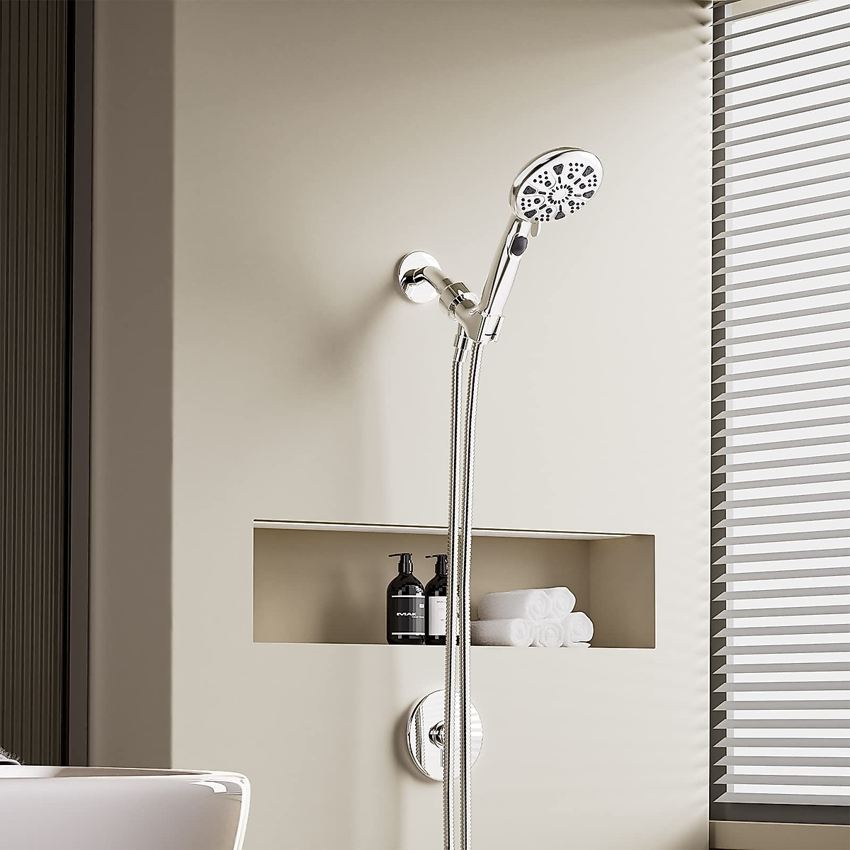 High Pressure Shower Head with Handheld,Anti-Clogging,VIKOBIN Handheld Showerheads Set 9 Modes Spray with 59inch Shower Hose and Teflon Tape, Built-in Power Spray for RV Shower Head,Chrome