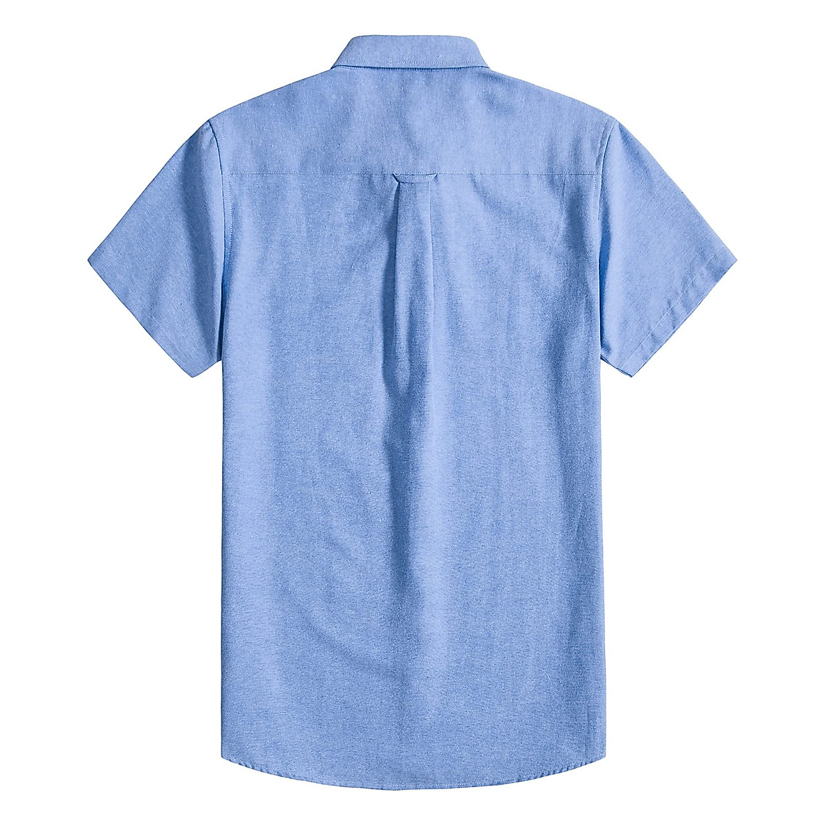 LOCALMODE Men's Casual Slim Fit Short Sleeve Button Down Solid Oxford Dress Shirt Green L