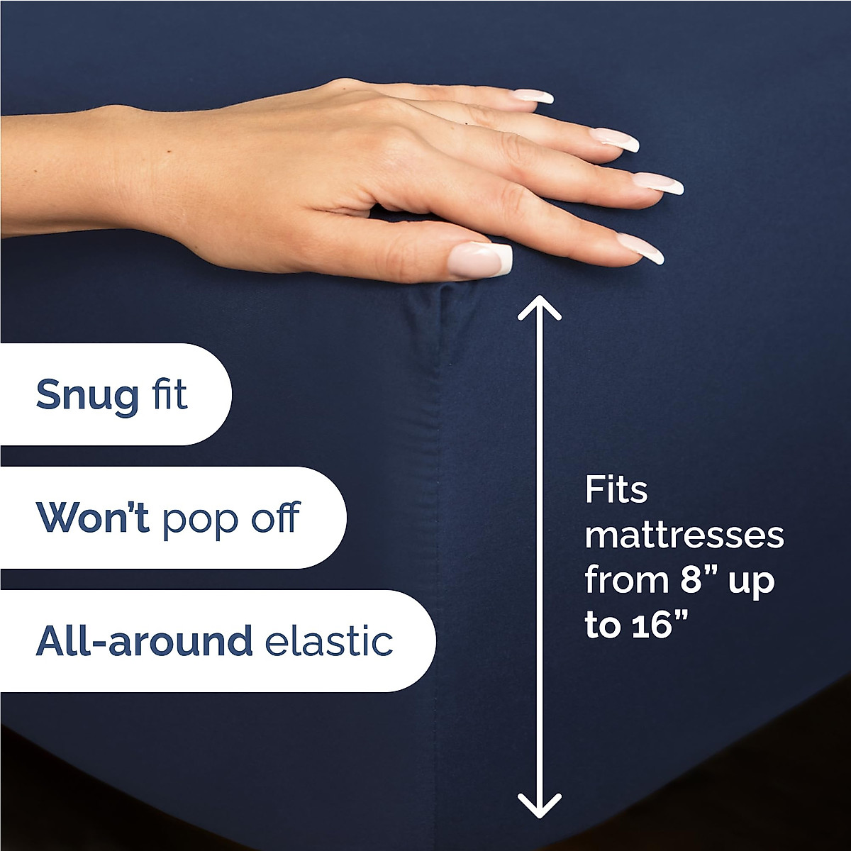 Twin Size 3 Piece Sheet Set - Comfy Breathable & Cooling Bed Sheets Set - Hotel Luxury Bedding for Women, Men, Kids & Teens - Deep Pockets, Easy-Fit, Super Soft & Wrinkle Free - Oeko-Tex - Navy Blue