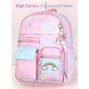 Rcuyyl Cute Backpack Elementary Bookbags Middle School bags Waterproof Bookbag Multifunction Casual Daypack Laptop Travel Bag