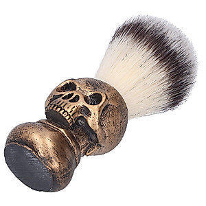 Barber Cleaning Hairbrush, Neck Duster Brush Shaving Beard Brush with Creative Skull Handle for Professional Salon and Home