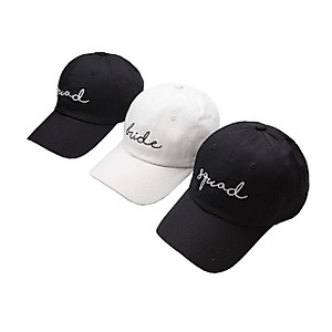 Erying Bride Squad Baby Bachelorette Party Hats, 6 Pack Perfect Bride Bachelorette Hats for The Bride Squad Baseball Trucker Hats (Black)