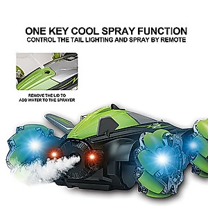 WOWELLO RC Drift Cars with Spray Mist for Kids, Remote Control Car with LED Lights and Music, Rechargeable RC Stunt Toy Car, Indoor and Outdoor Toys for 3 4 5 6 7 8-12 Year Old Boys Girls Gifts