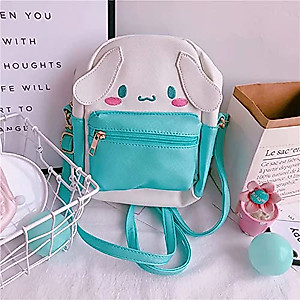 ZJYJING Cartoon Anime Mini Cute PU Backpack Shoulder Bag Backpack Handbag for Kids Girls Cosplay (BLUE)