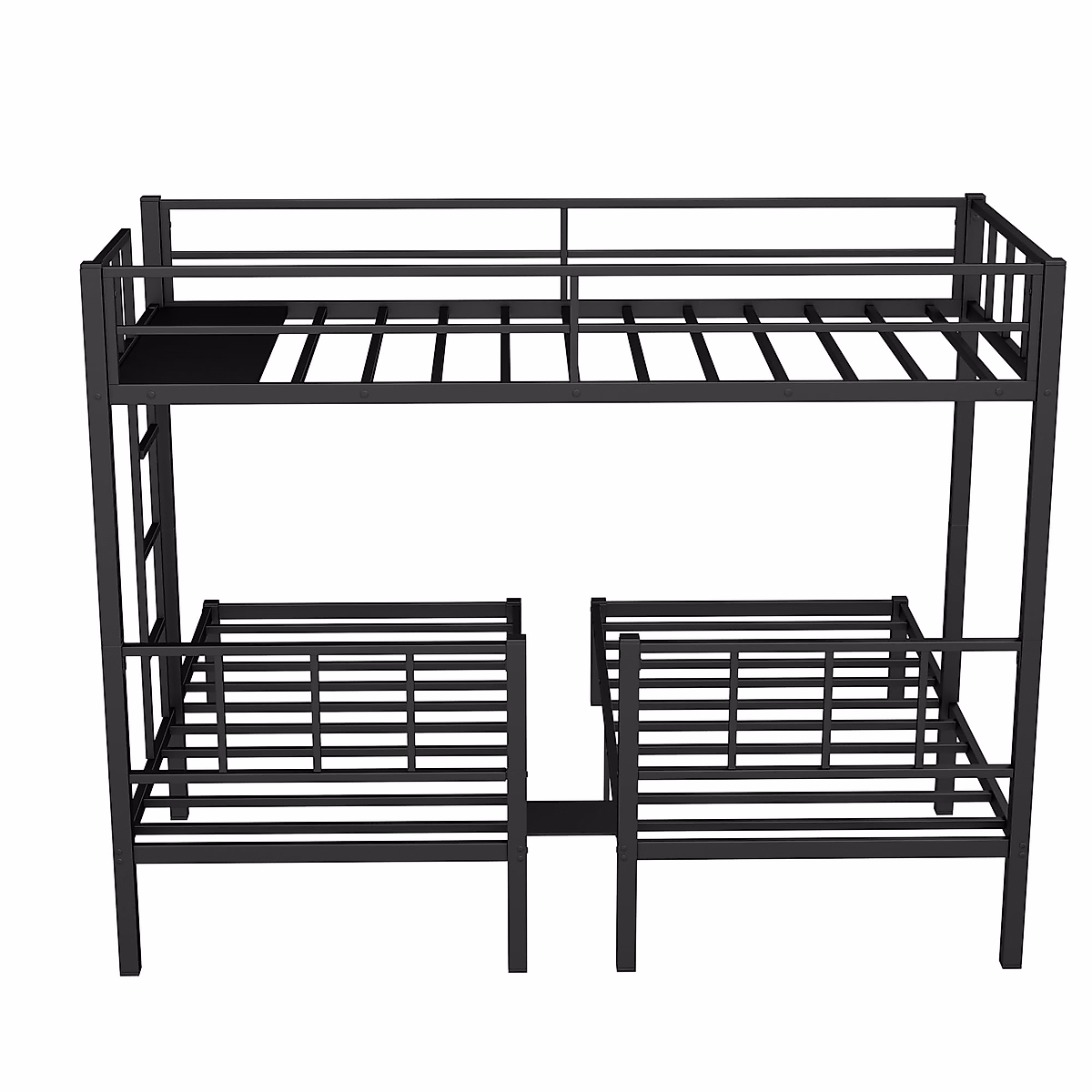Harper & Bright Designs Metal Triple Bunk Beds for 3, Bunk Bed Twin Over Twin & Twin Size, 3 Bed Bunk Beds for Kids, Teens,Can be Separated into 3 Twin Beds, Black