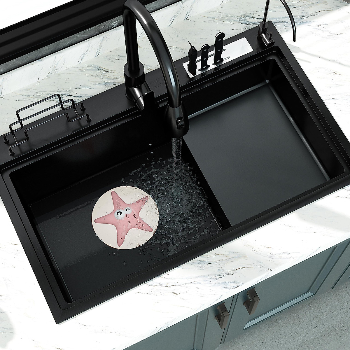 Bathtub Stopper Drain Plug Cover - Silicone Bath Tub Stopper Shower Drain Cover, Drain Cover, Flat Drain Plug for Kitchen, Bathtub and Laundry, Seastar Bathroom Accessories, 6 Inches, Pink