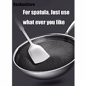 Cyrder Stainless Steel Wok with Lid, Nonstick Skillet/Saucepan, 18/8 Food Grade steel, Hybrid Hex Tech, Induction Cooker Compatible, Easy Clean/Wear-resistance/Dishwasher safe, 12.5inch