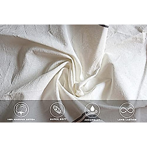 WHITEWRAP Kitchen Towels | 100% Cotton Dish Towels Premium Quality | 15"x25" Black Stripes 6-Pack | Hand Towels, Tea Towels, Dish Cloths| Highly Absorbent Bar Towels