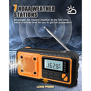 2023 Newest Emergency Radio, 4000mAh Power Bank Solar Hand Crank Radio, AM/FM/WB/NOAA and Alert Portable Weather Radio, Multifunctional SOS Alarm Survival Radio with Flashlight for Outdoor Home