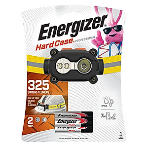 Energizer Hardcase LED Headlamp, Water Resistant Hard Hat Headlamp for Construction Work, Camping and Emergency Light, Includes Batteries, Pack of 1