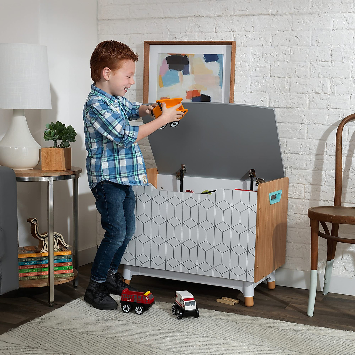 KidKraft Mid-Century Kid™ Toy Box, Gift for Ages 3+