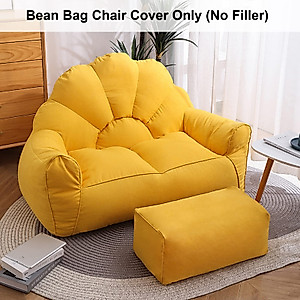HWOEK Extra Large Bean Bag Chair Cover for Adults, Kids, Teens, Petal-Shaped Bean Bag Sofa Cover Only Without Filling- Memory Foam&Stuffed Animal Storage,Colorful
