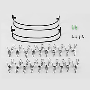 Taozun Hat Racks for Baseball Caps - 2 Packs Hat Organizer Wall Mount Hat Holder Hat Storage for Ball Caps Winter Beanie, At Least 30 Caps (2 Hat Rack with 20 Hat Storage Clips)