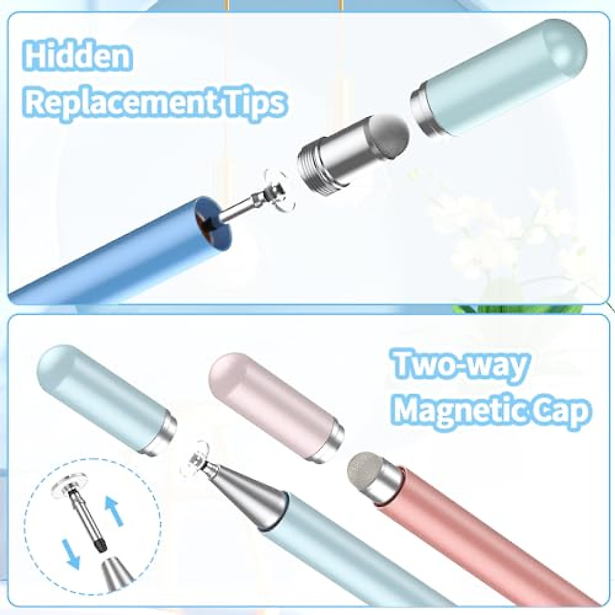 Stylus Pens for Touch Screens(3 Pcs), High Precision 2-in-1 Stylus Pen for iPad Compatible with iPad/iPhone/Tablet/Android/iOS and All Capacitive Touch Screens