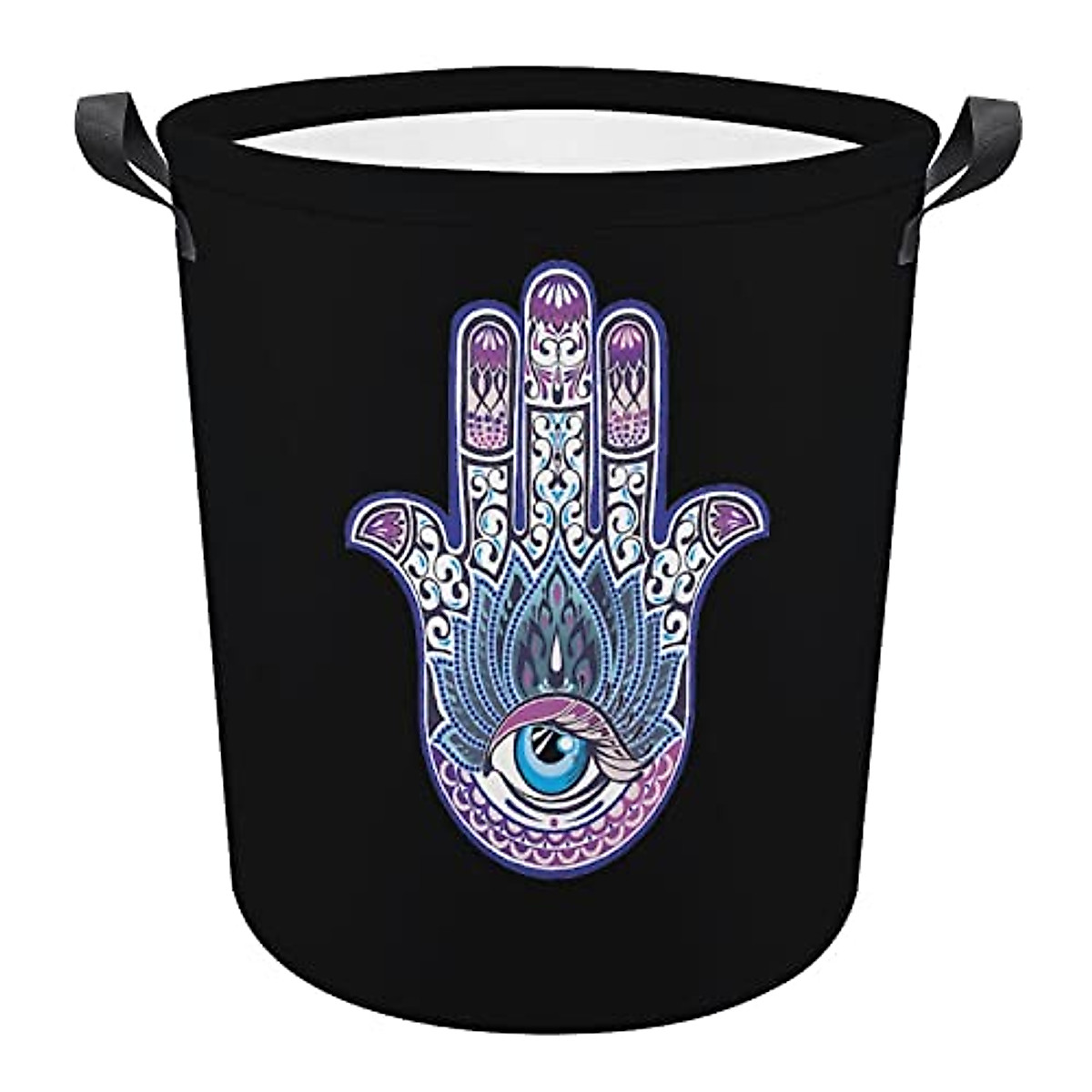 Tribal Fatima Hand Large Laundry Basket Hamper Bag Washing with Handles for College Dorm Portable