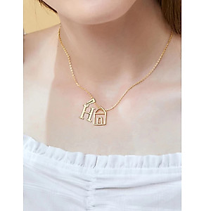 Peachrino House Necklace,Singe Necklace, Album Inspired Fans Gifts, Singer Fan Gifts, Singer Merchandise (Gold)