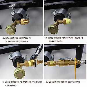 12 Ft Quick Connect Propane Hose for Rv to Grill,Portable Fire Pit, Barbecue Grill, Camping Cook Stove to Quick Connection Interface, with 1/4" Quick Key Connect Plug X 3/8" Female Flare