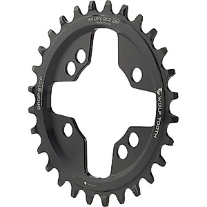 Wolf Tooth 64 BCD Mountain Bike Chainring (28 Tooth Universal, Drop-Stop A, MTB)